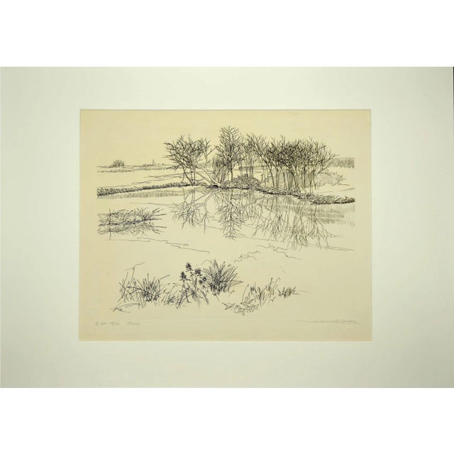 Andre Roland Brudieux, The Pond, Etching, Mid-20th Century | Chairish