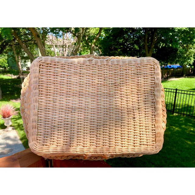 Late Mid-Century Extra-Large White Oak Splint Gathering Basket | Chairish