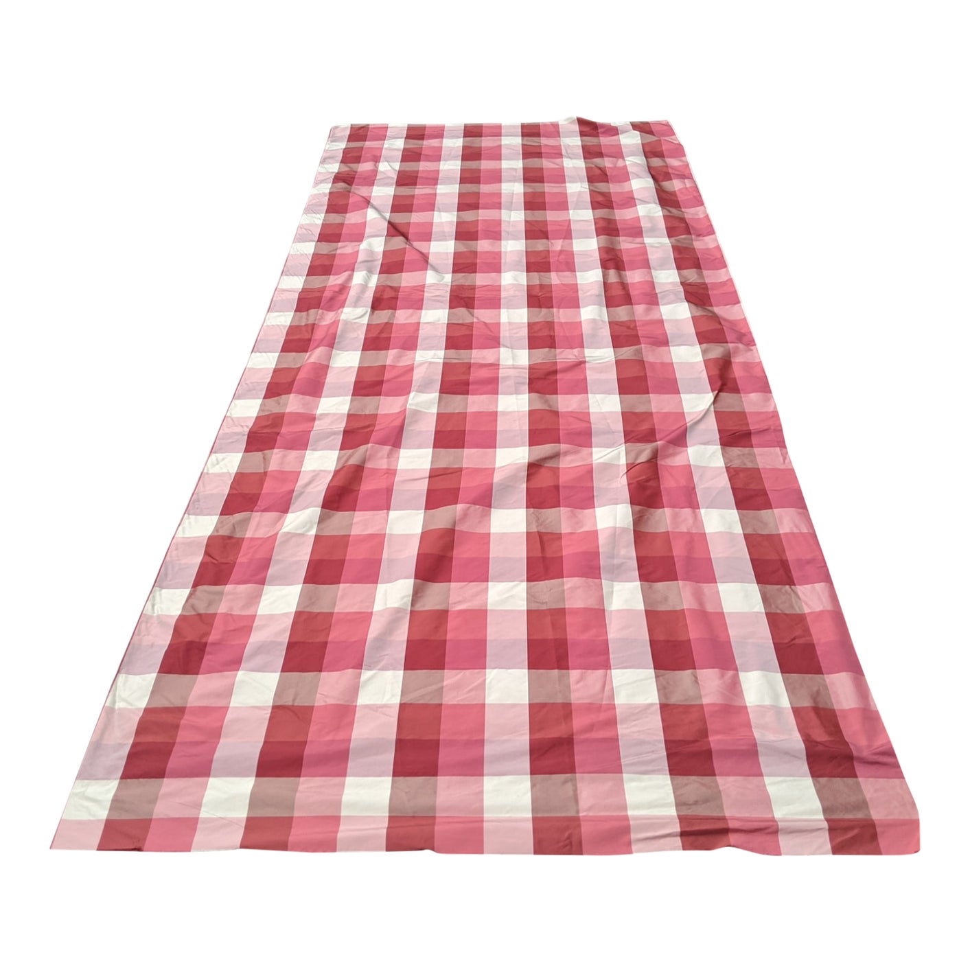 Pink and Red Buffalo Check Silk Fabric 3.5 Yds | Chairish