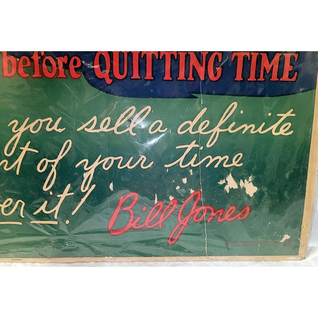 Original 1928 Large Bill Jones Motivational Poster | Chairish