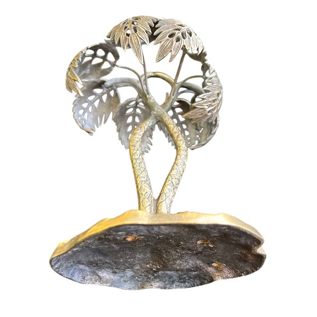 Vintage Brass Palm Tree Statue | Chairish