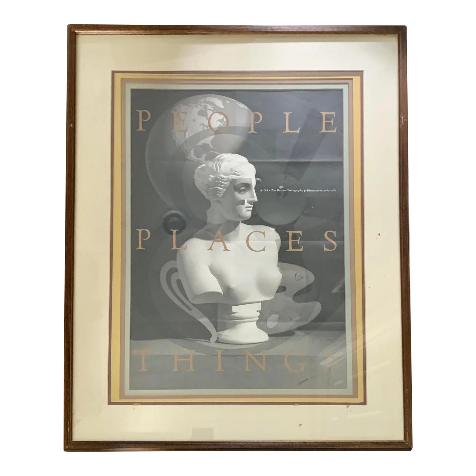 1980s Vintage Neoclassical Aiga Design Association Framed Poster | Chairish