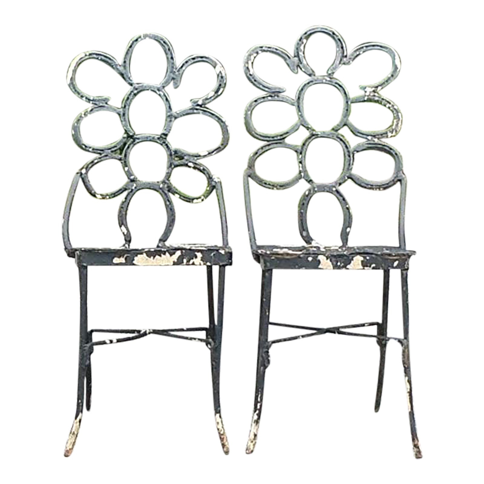 Vintage Boho Hand Forged Horseshoe Chairs - a Pair | Chairish
