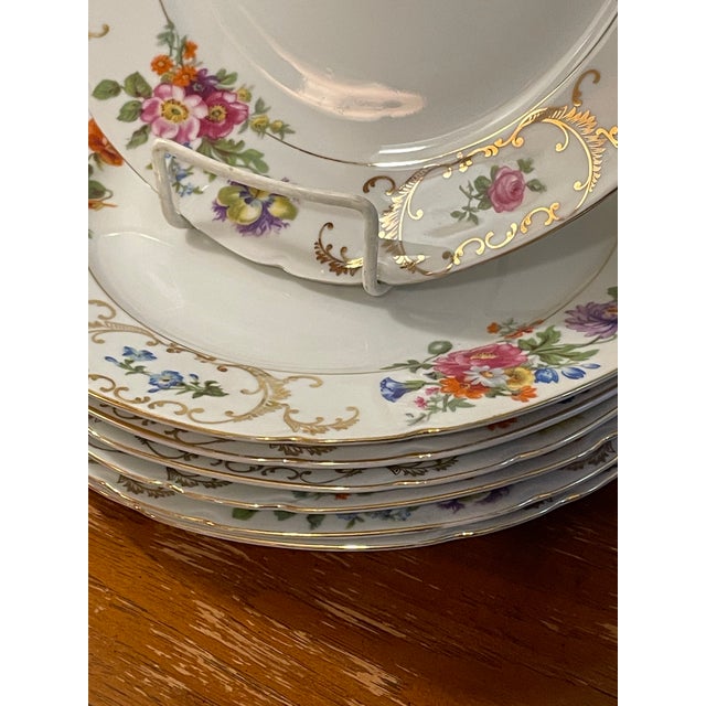 Circa 1920s Victoria Czechoslovakia Floral Porcelain Plates - Set of 7 ...