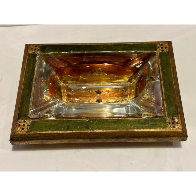 Vintage Florentine Orange Green & Hold Ashtray Catch All | Chairish
