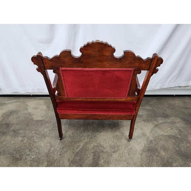 Mid 20th Century Victorian Style Parlor Rolling Bench | Chairish