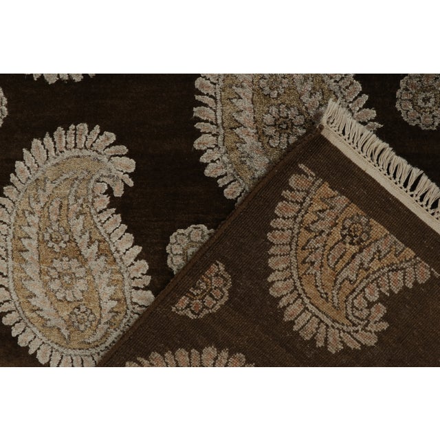 Rug & Kilim’s Classic Style Rug in Brown With Ivory Paisley Patterns ...