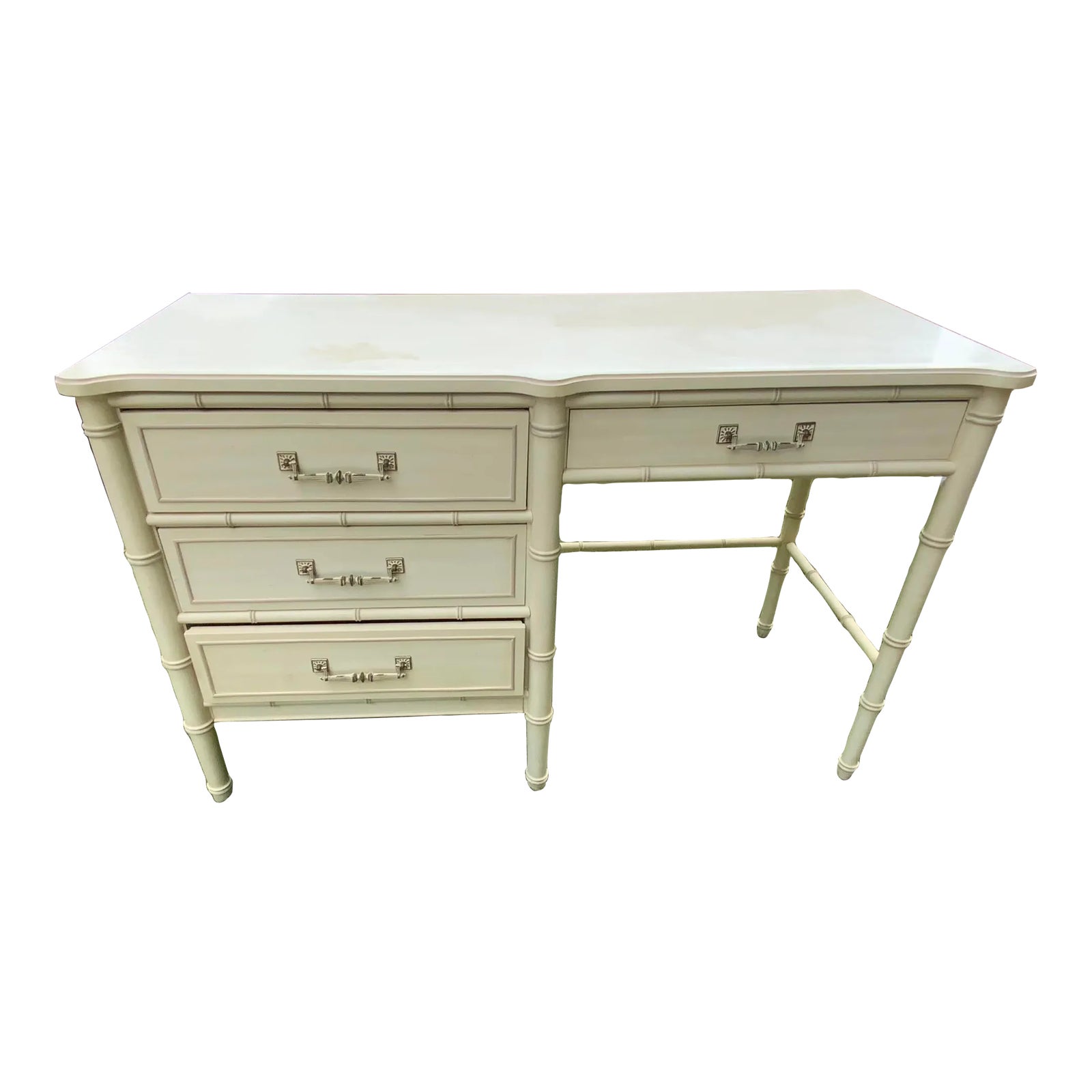 1970s Henry Link Faux Bamboo Desk | Chairish