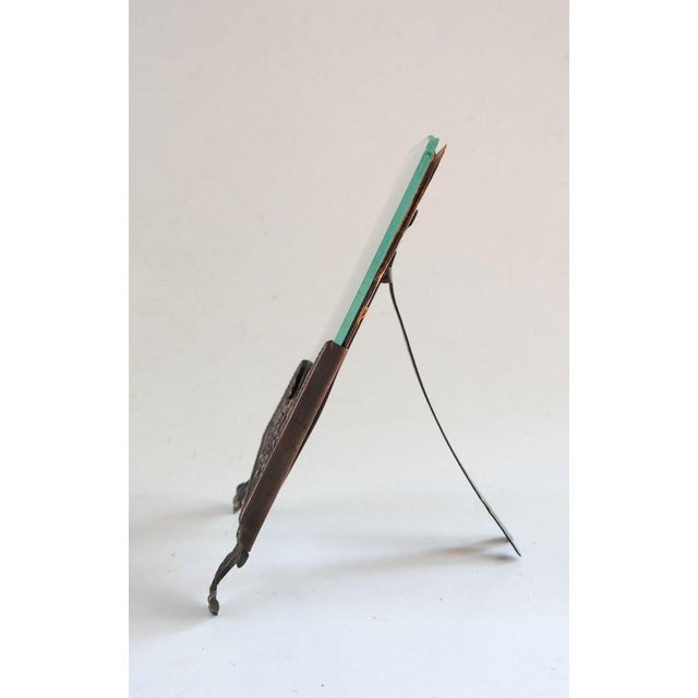 Small Antique Brass Picture Holder Tabletop Frame | Chairish