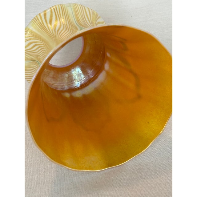 Quezal Pulled Feathers Glass Shade, Early 1900's Art Nouveau Opal ...