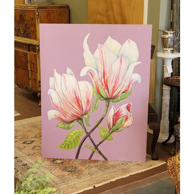 Vintage Realist Botanical Still Life Oil Painting | Chairish