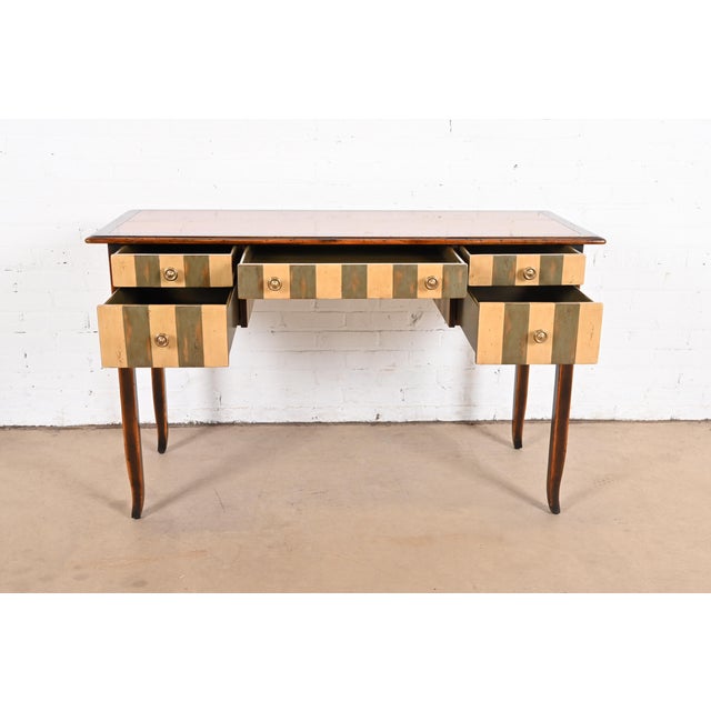 Theodore Alexander French Regency Louis XVI Painted Walnut Bureau Plat ...