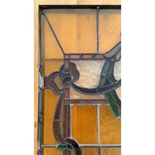 1940s Wrought-Iron Framed Stained Glass Window/Door | Chairish