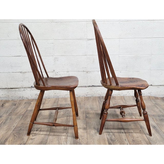Antique Farmhouse Windsor Hoop Back Bow Back Spindle Back Dining Chairs ...