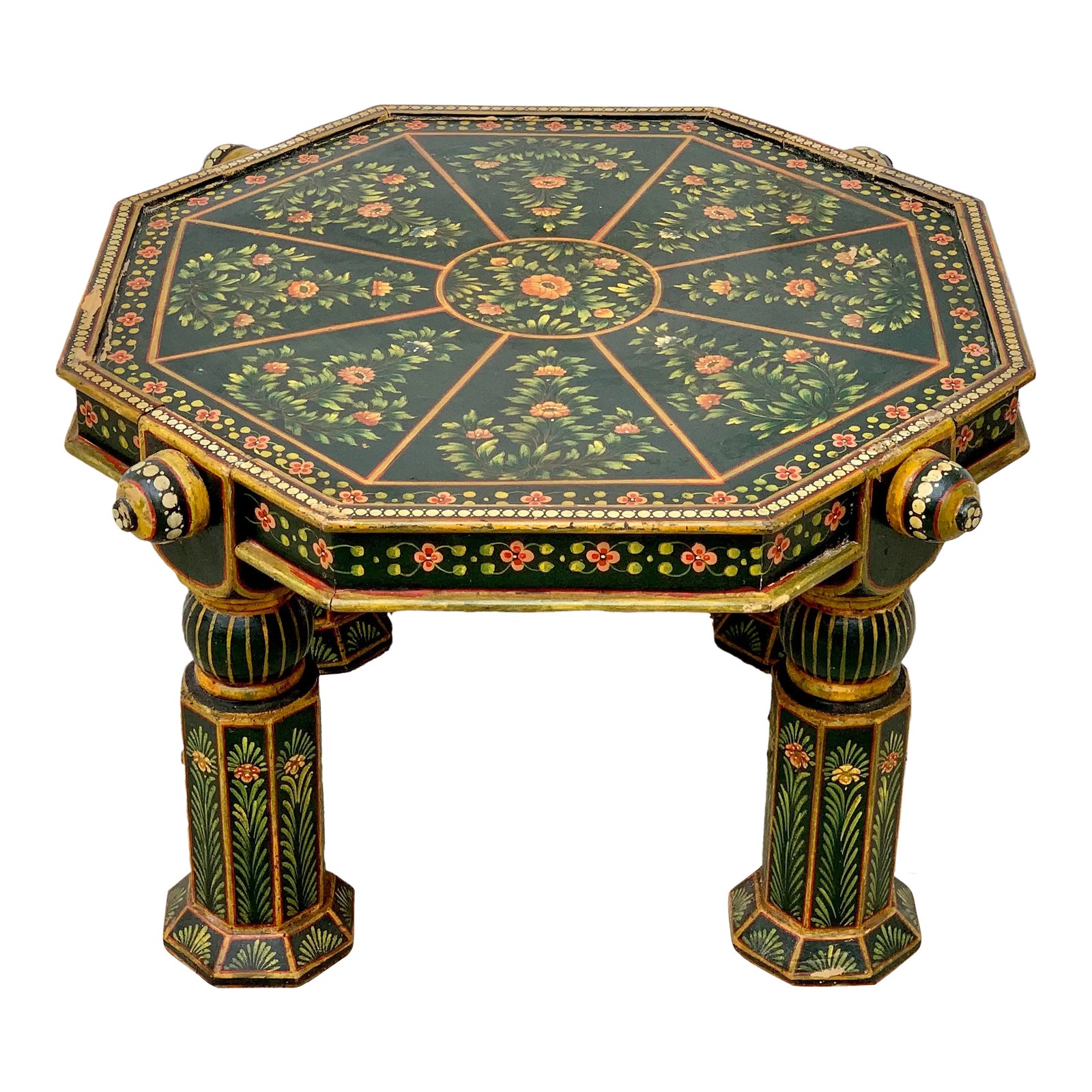 Vintage Painted Bohemian Coffee Table | Chairish