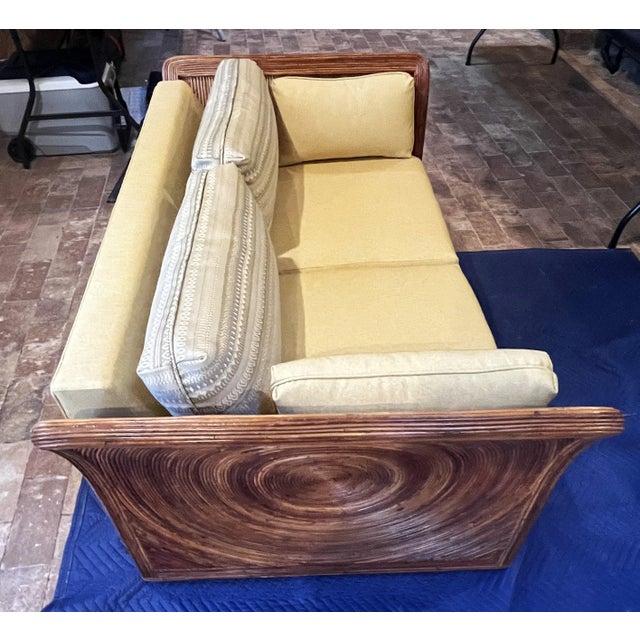 1970s Mid-Century Modern Gabriella Crespi Style Circular Pencil Reed ...