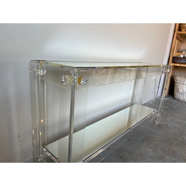 70's Mid-Century Two - Tier Lucite Console Table | Chairish