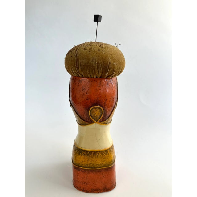 Mid 20th Century Mexican Folk Art Paper Mache Head / Bust Pincushion in ...