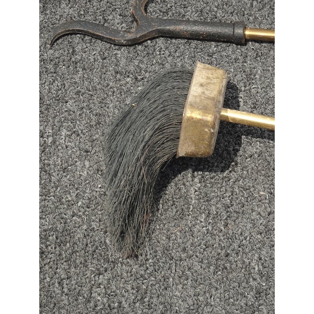 Vintage French Country Gold Fireplace Tools W Four Tools and Base W ...