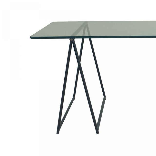 Post-War Campaign Style Jansen Post-War Glass Table | Chairish