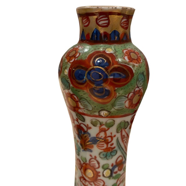 Early 19th Century Clobbered Vases - a Pair | Chairish