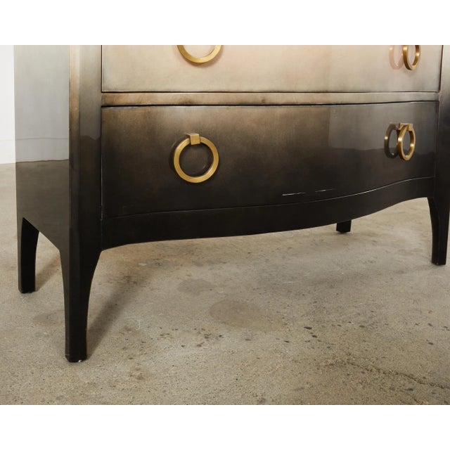 Scala Parchment Goatskin Trapu Gradient Ombre Chest Commode | Chairish