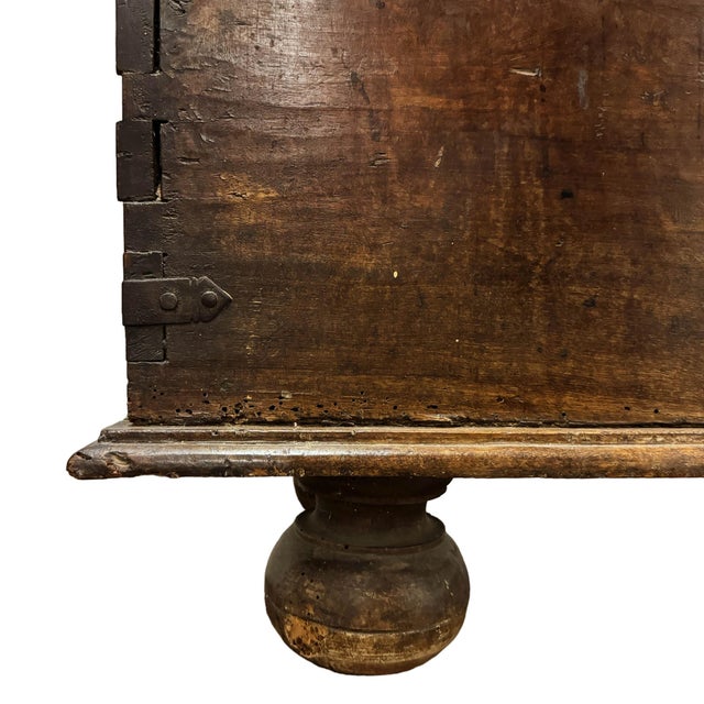 17th Century Spanish Baroque Walnut Trunk | Chairish