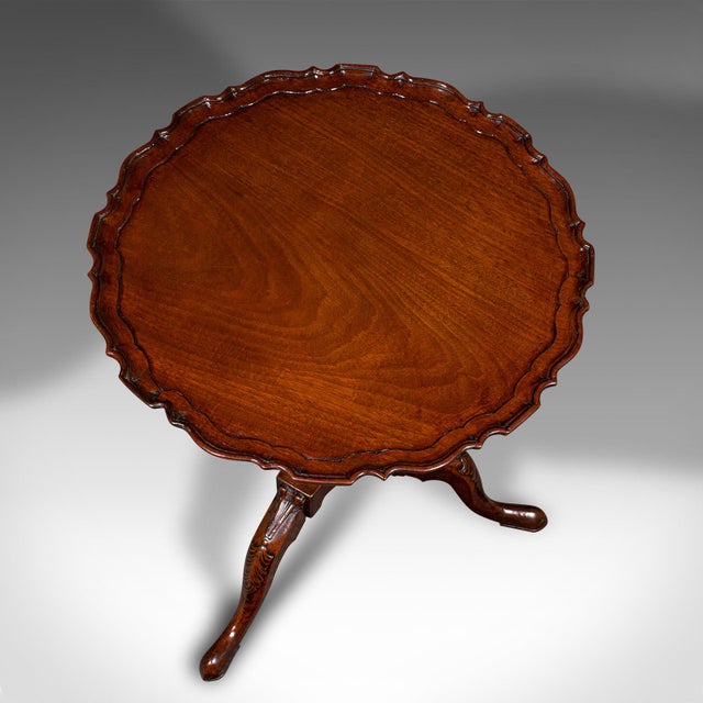 1850's Antique Pie Crust Side Table | Chairish