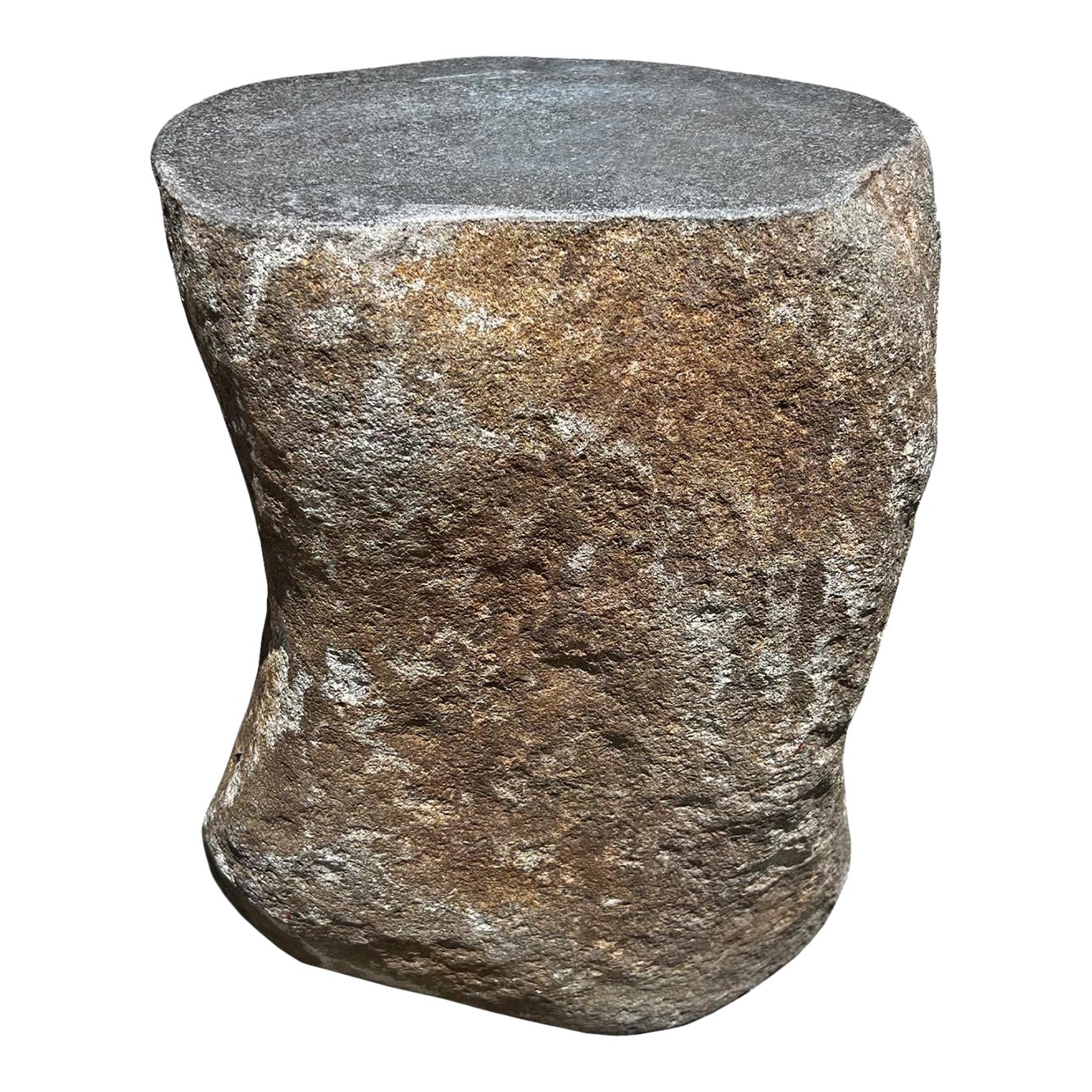 Rustic Outdoor Stone Stool / Side Table | Chairish