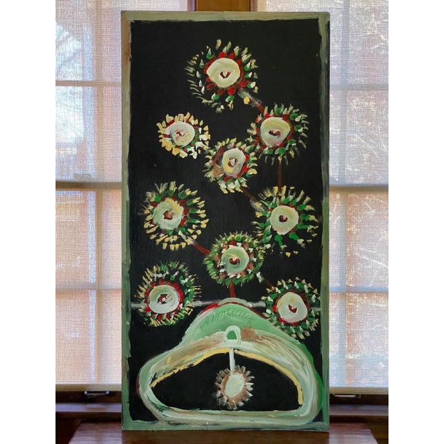 Jimmy Lee Sudduth Folk Art Flowers Painting | Chairish