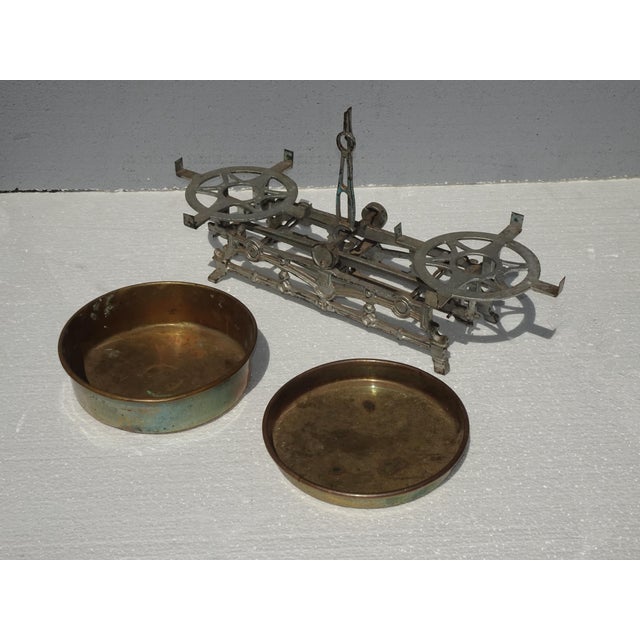 Antique Iron Metal Mercantile Balance Scale ~ Mid Century Modern | Chairish