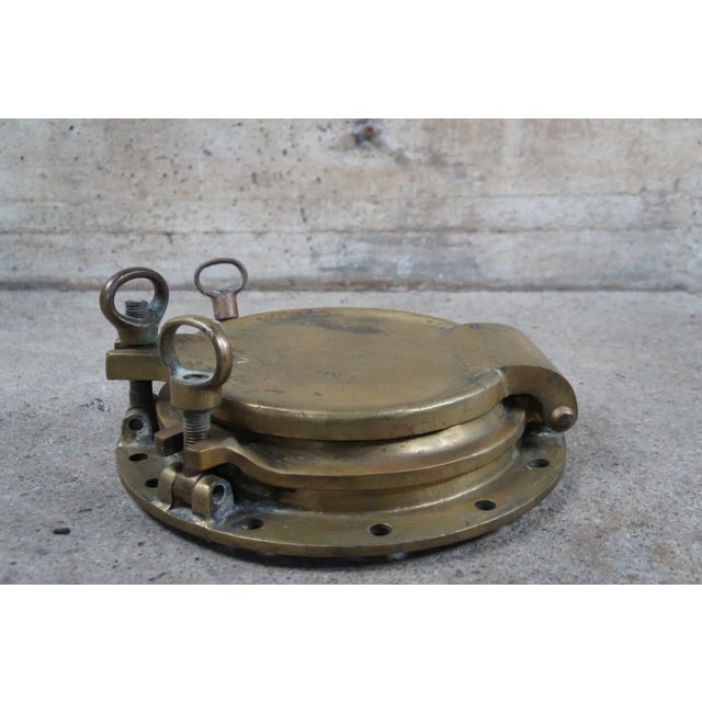 Early 20th Century Solid Brass Maritime Ships Porthole Storm Cover ...