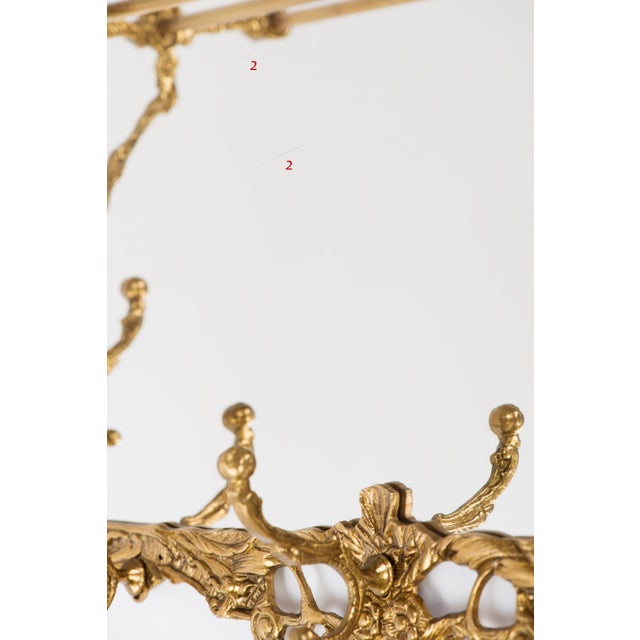 Vintage Spanish Wall Mounted Brass Shelf and Coat Rack With Mirror ...