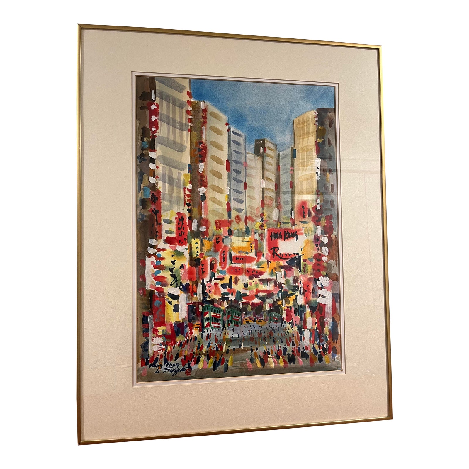 Late 20th Century Watercolor Painting of Hong Kong by Bay Area Artist ...