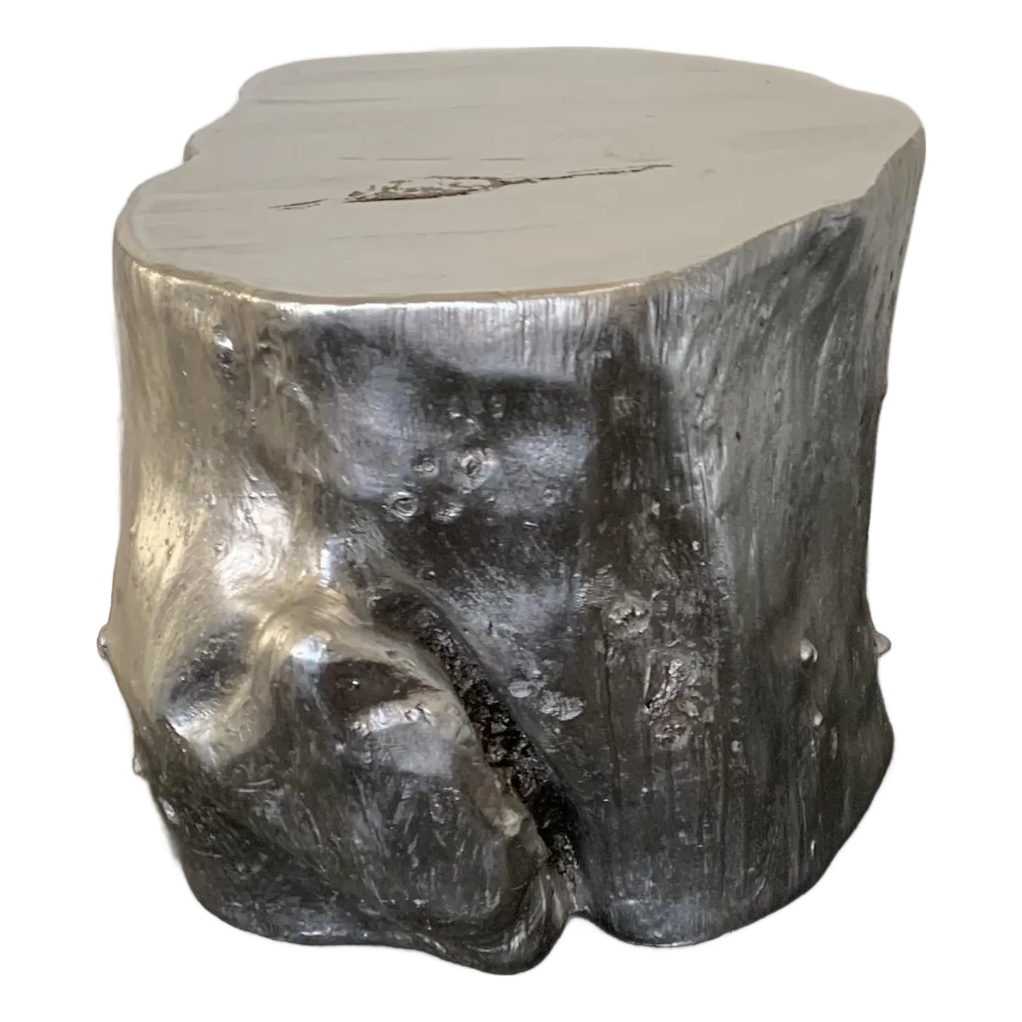 Vintage Painted Resin Tree Trunk Side Table | Chairish