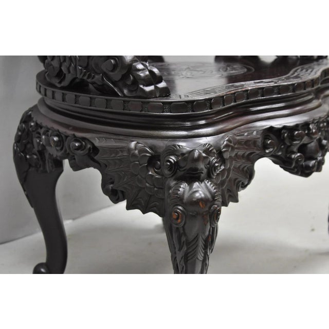 Antique Japanese Dragon Carved Wood Export Oriental Palace Lounge Arm ...