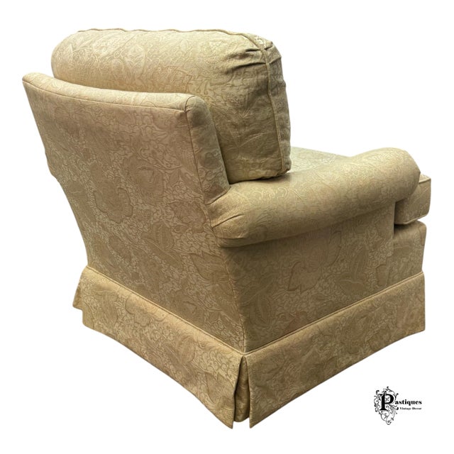 Vintage Thomasville Traditional Ivory Floral Print Upholstered Club ...