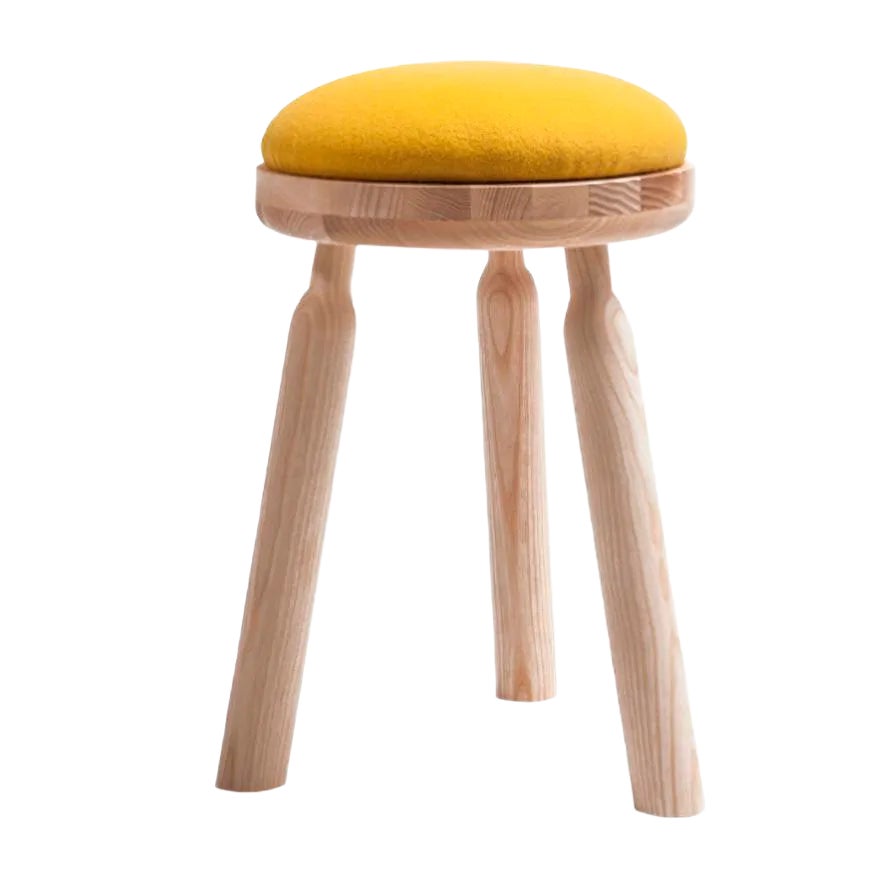 Ninna Stool in Natural Ash with Yellow Wool Seat by Carlo Contin for ...
