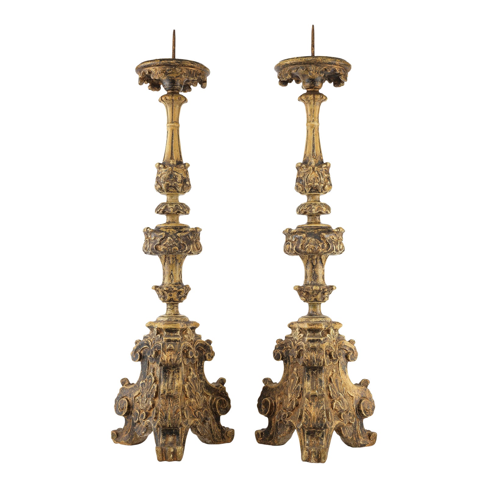 A Pair of Early 18th Century Style Decorative Italian Candelabras ...