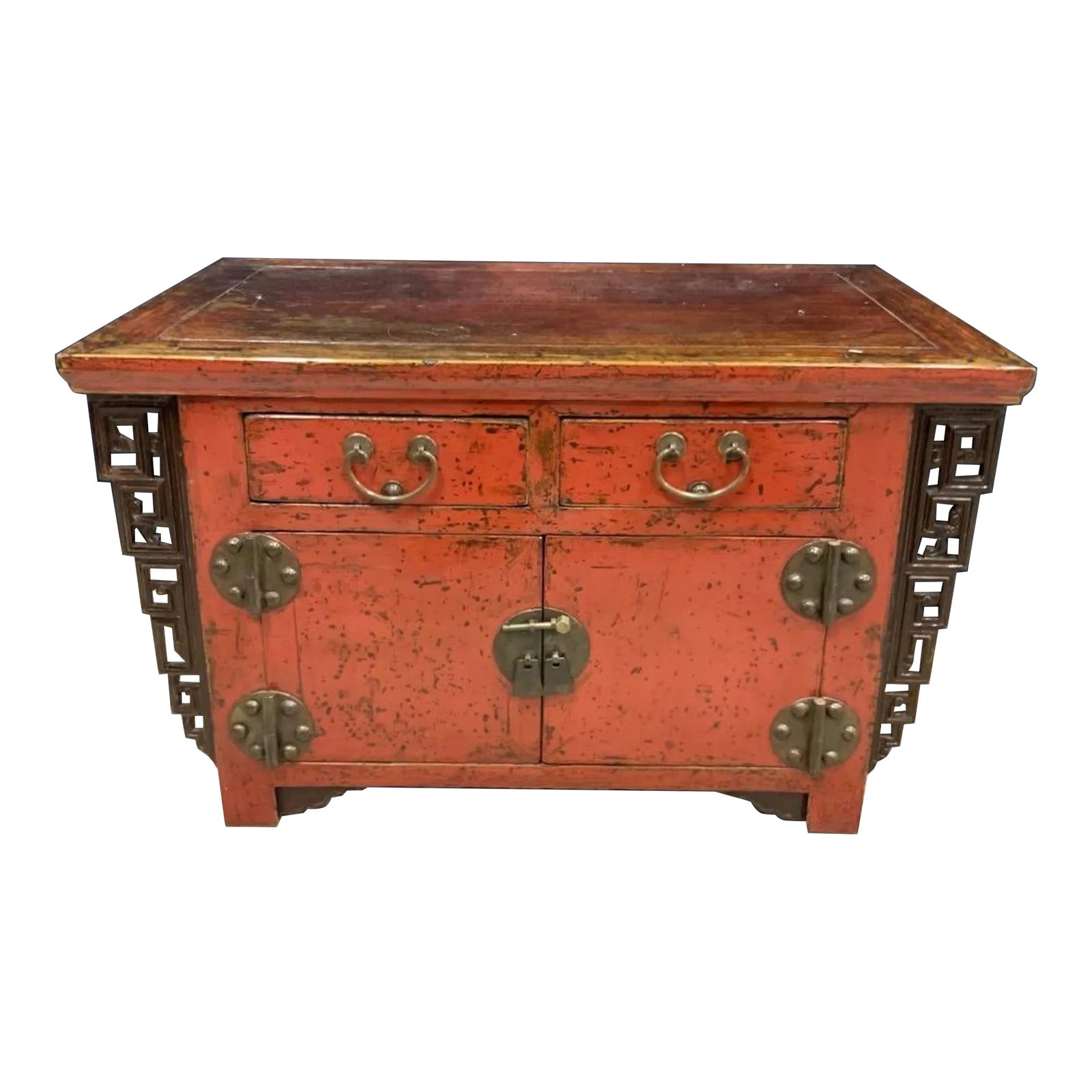 19th Century Antique Chinese Two Door Altar Form Cabinet | Chairish