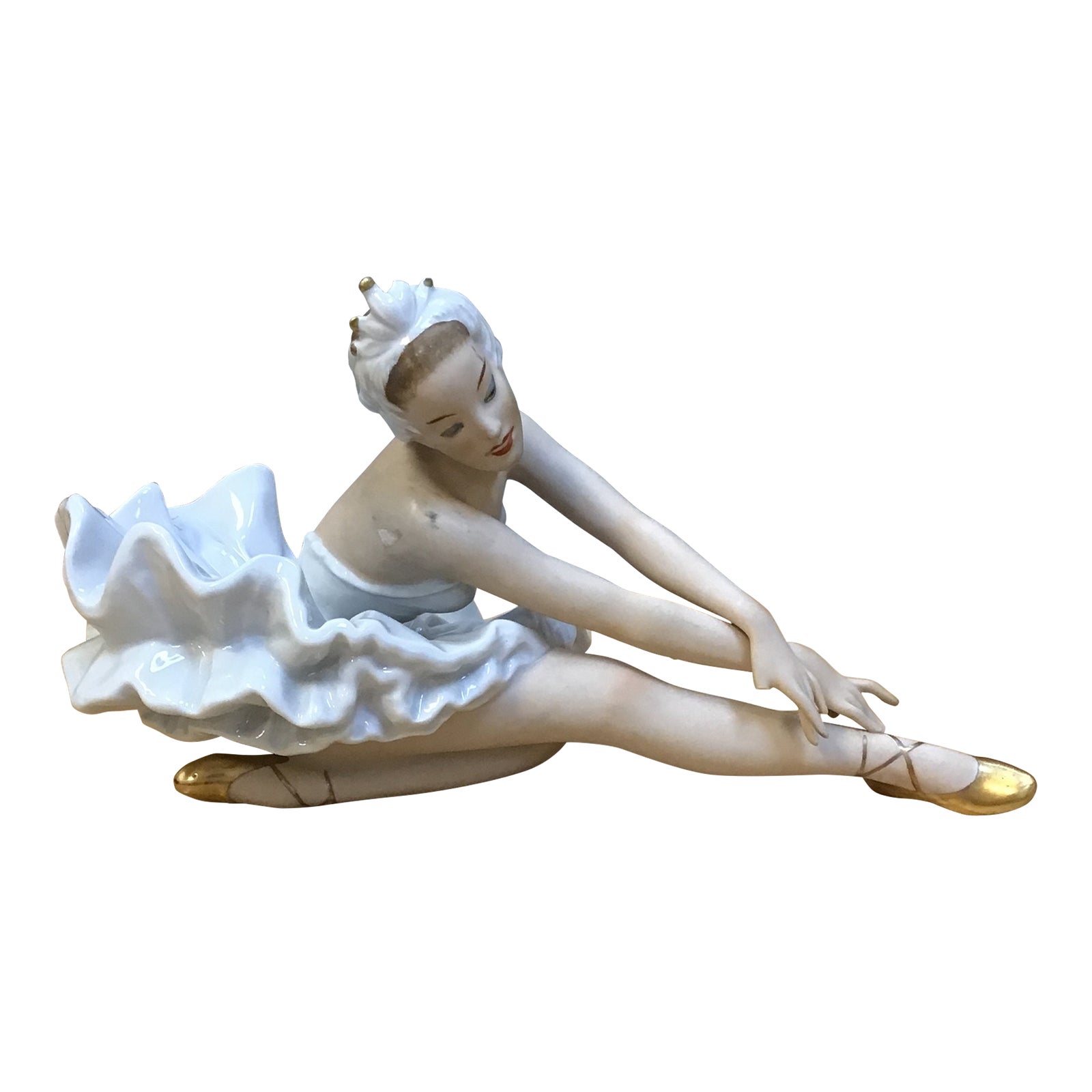 1960s German Porcelain Ballerina “Swan Lake” Figurine-Wallendorf | Chairish