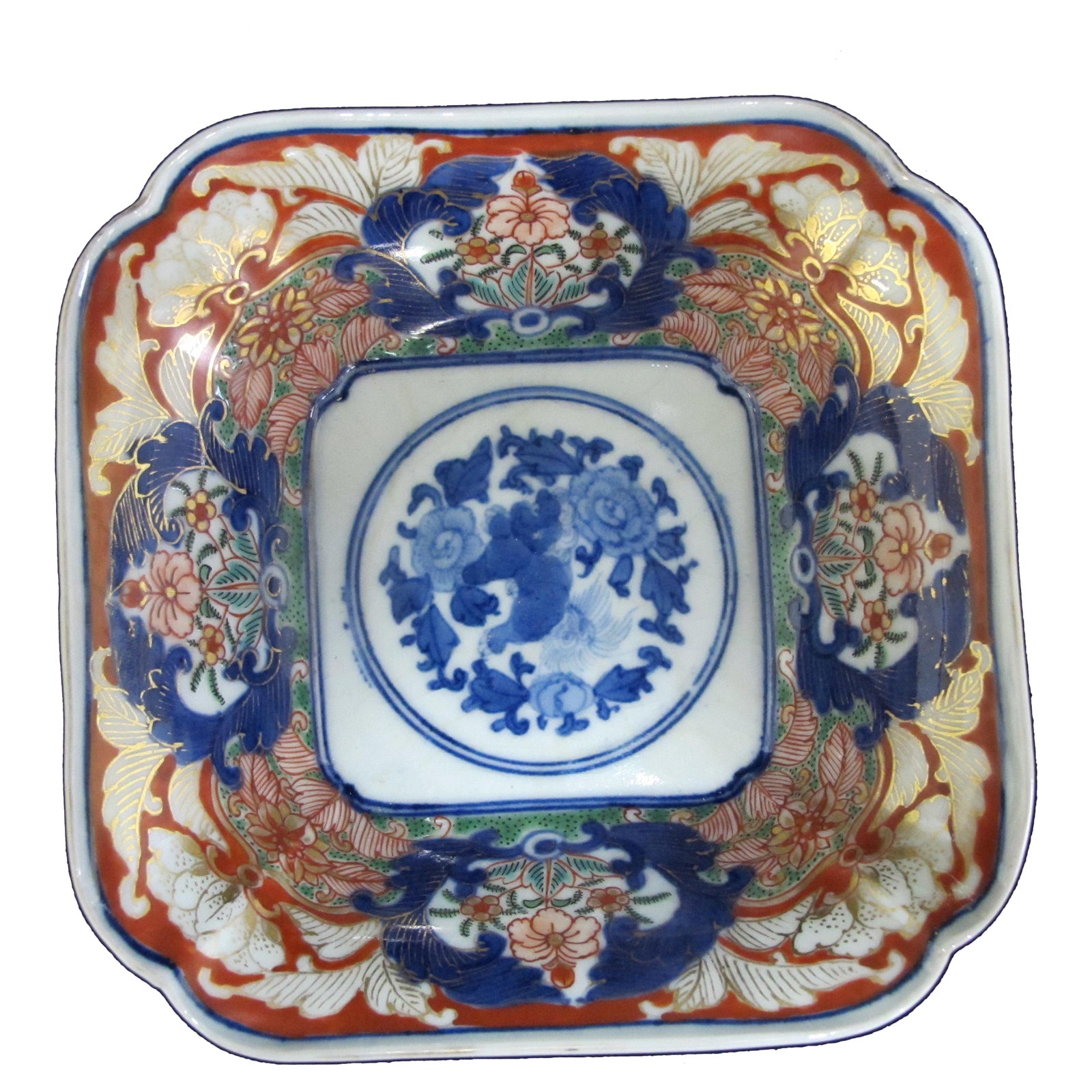 Japanese Small Imari Ornate Gilt Flower Porcelain Square Bowl With ...