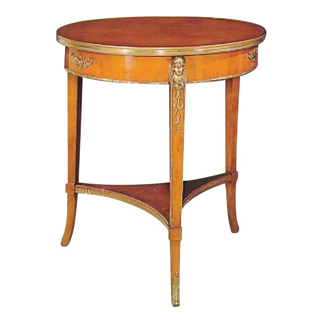 Swedish Round Neoclassic Guéridon Table in Karelian Birch | Chairish