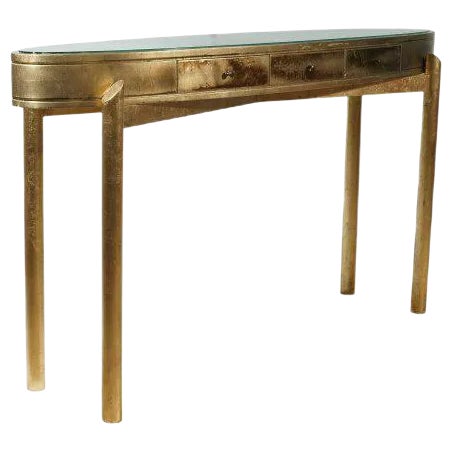 Gold-Leaf Console Table, 1960s | Chairish