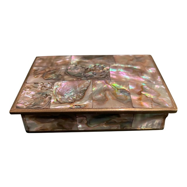 Vintage Abalone Shell Jewelry & Trinket Box | Chairish