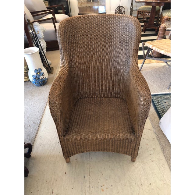 Large Natural Brown Wicker Lounge Club Chairs -A Pair | Chairish