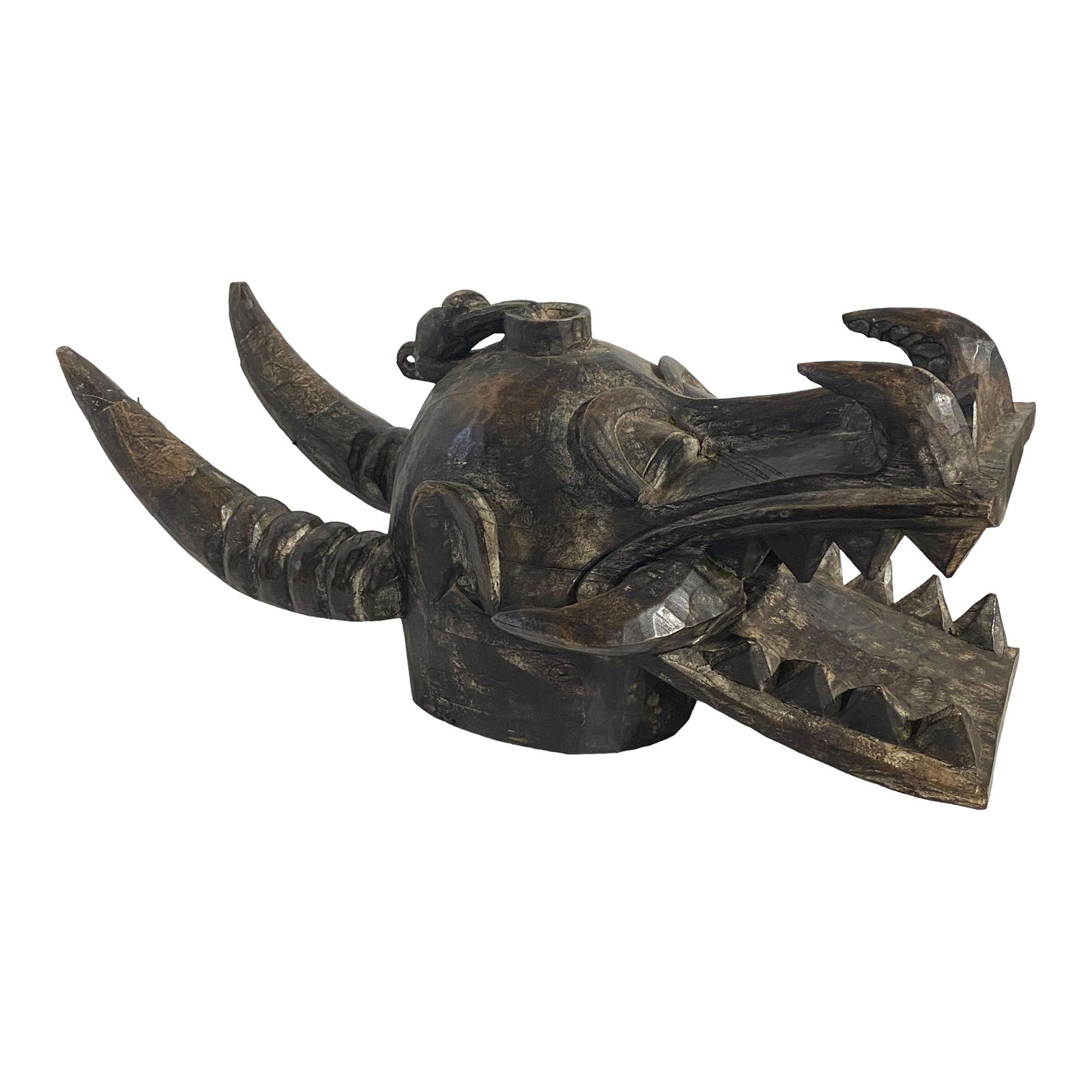 Vintage Large Senufo African Fire Spitter Mask Wanyugo | Chairish