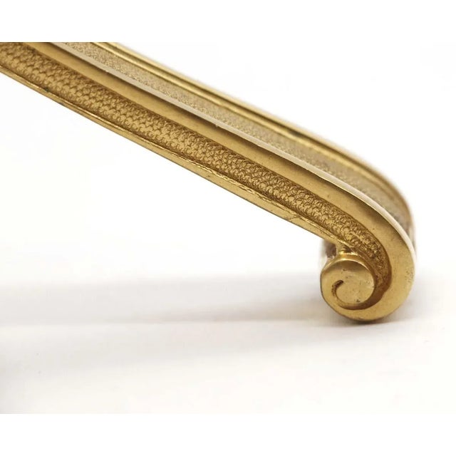 Mid 20th Century French Gilded Brass Dummy Lever Door Handle Set | Chairish