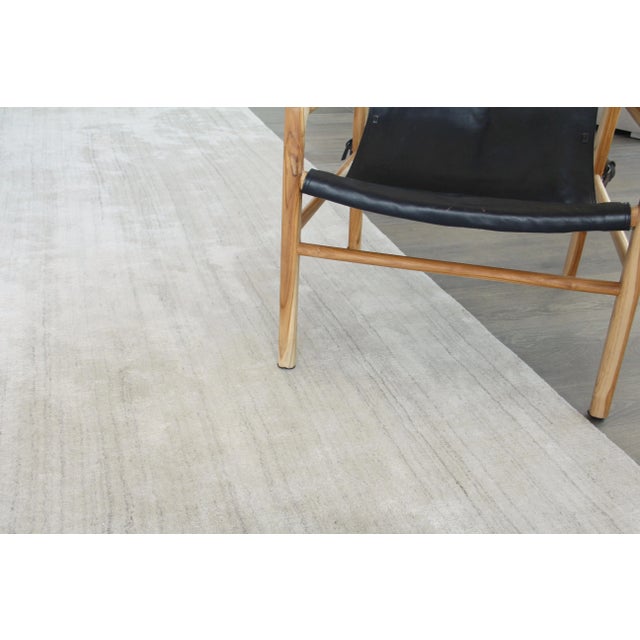 Exquisite Rugs Creil Hand loom Bamboo/Silk Ivory Rug-10'x14' | Chairish