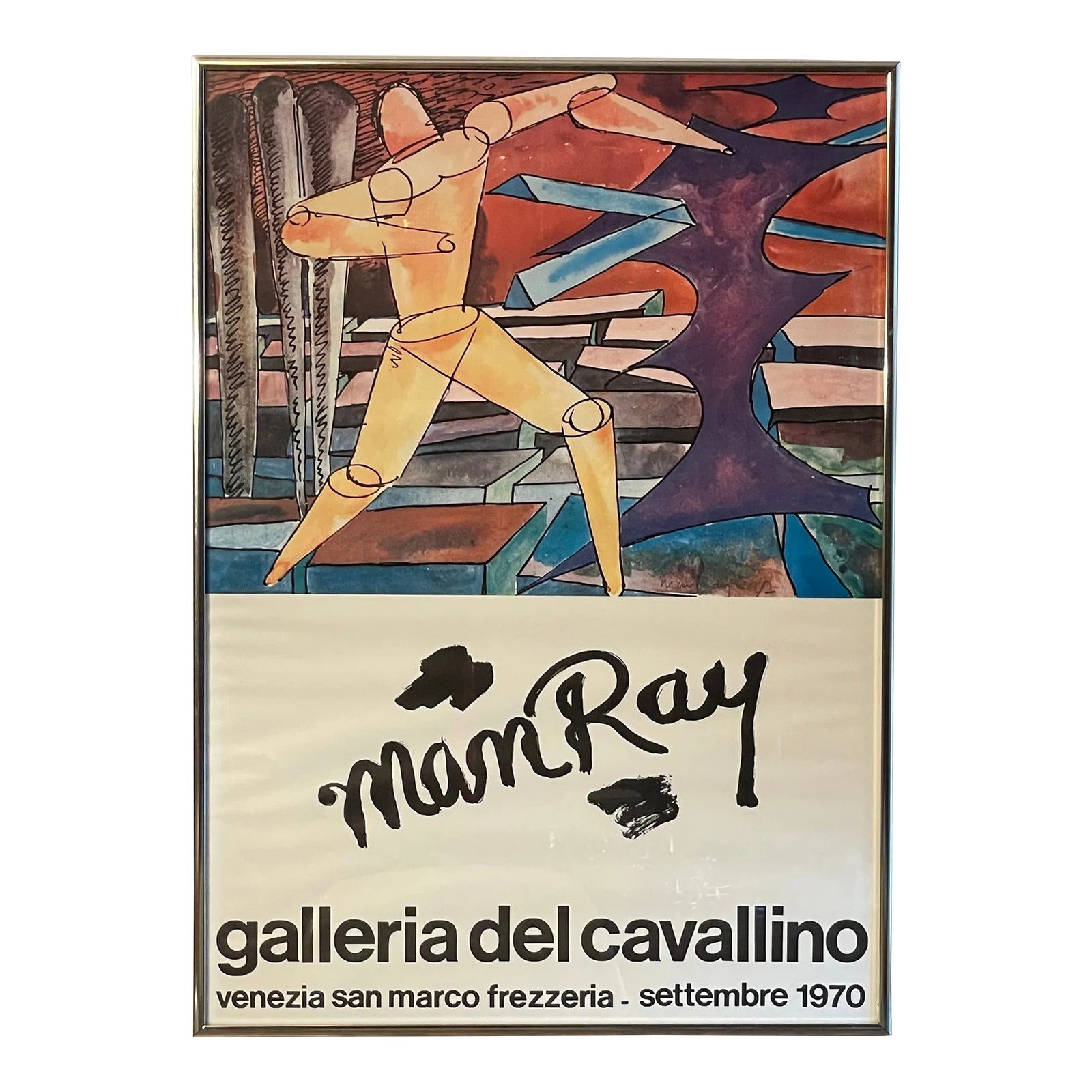 1970s Framed Man Ray Original Lithograph Art Print Surrealist Poster ...